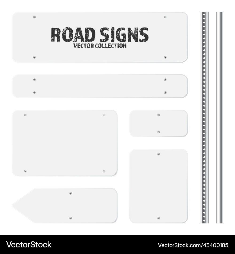 Various road traffic signs highway signboard Vector Image