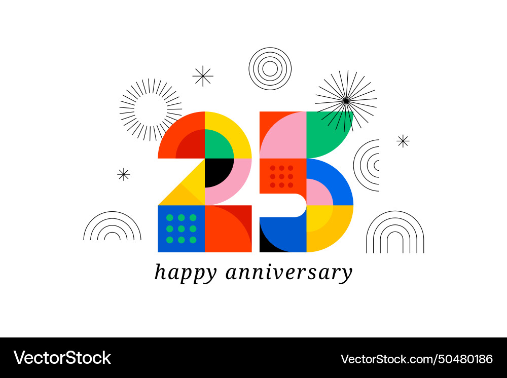 Anniversary concept design modern geometric style Vector Image