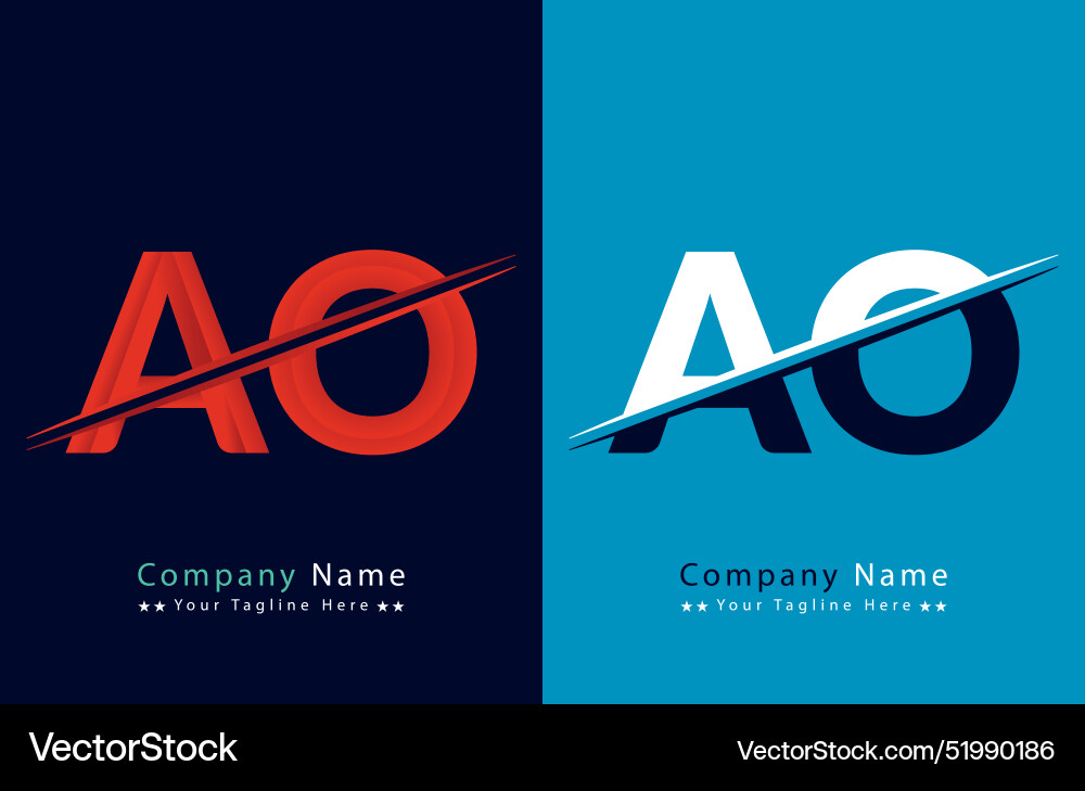 Ao letter colorful logo in the circle Royalty Free Vector