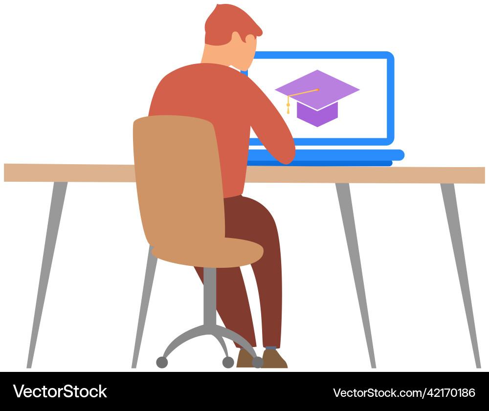 Best methods of self study concept man using Vector Image