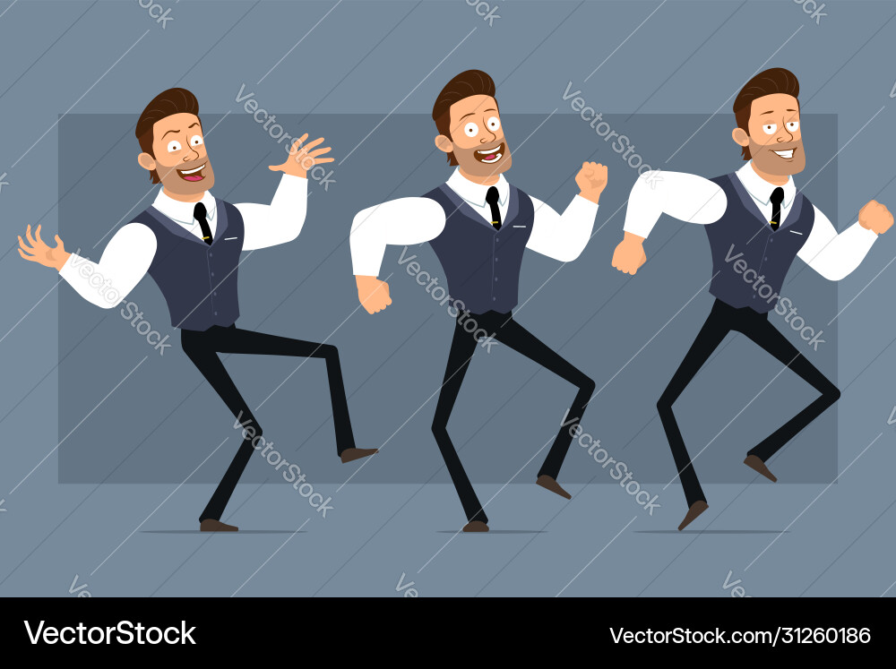 Cartoon strong muscular boy character set Vector Image