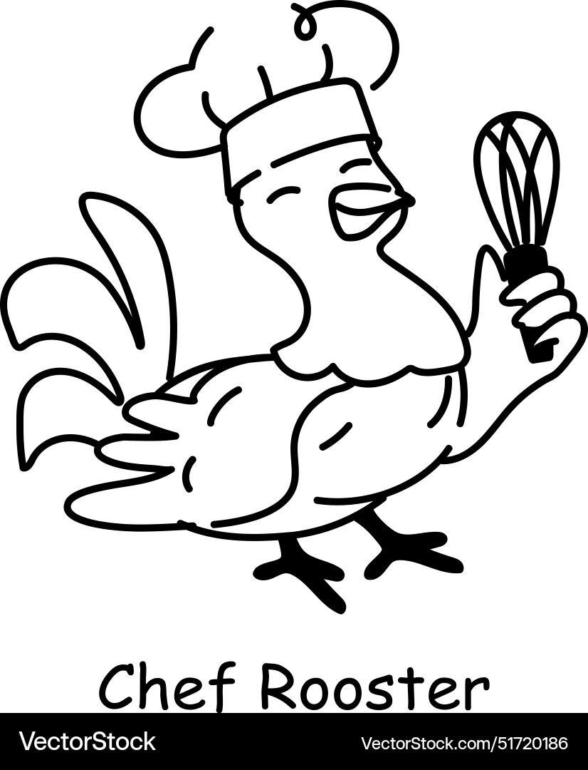Chef rooster Royalty Free Vector Image - VectorStock