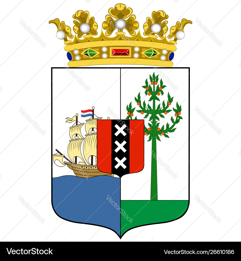 Coat arms curacao Royalty Free Vector Image - VectorStock