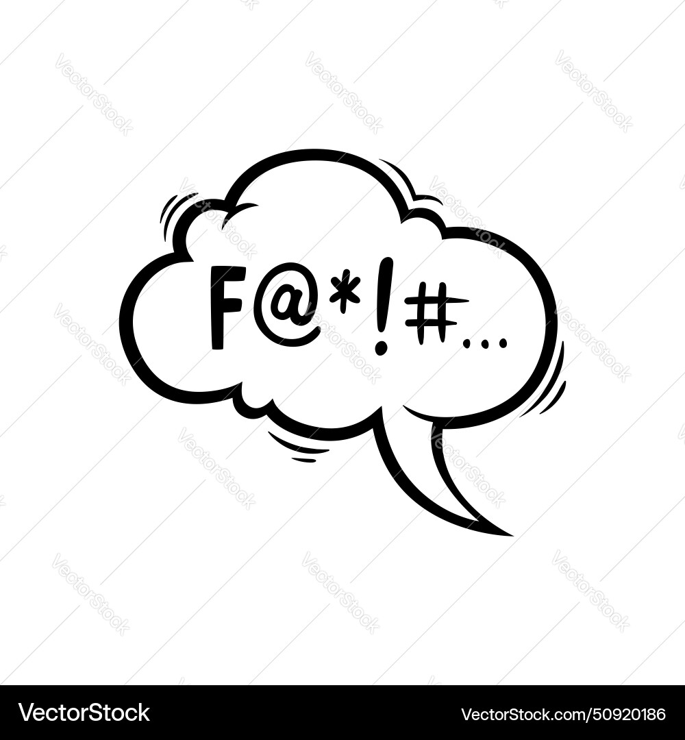 Comic swear speech bubble angry bad curse word Vector Image