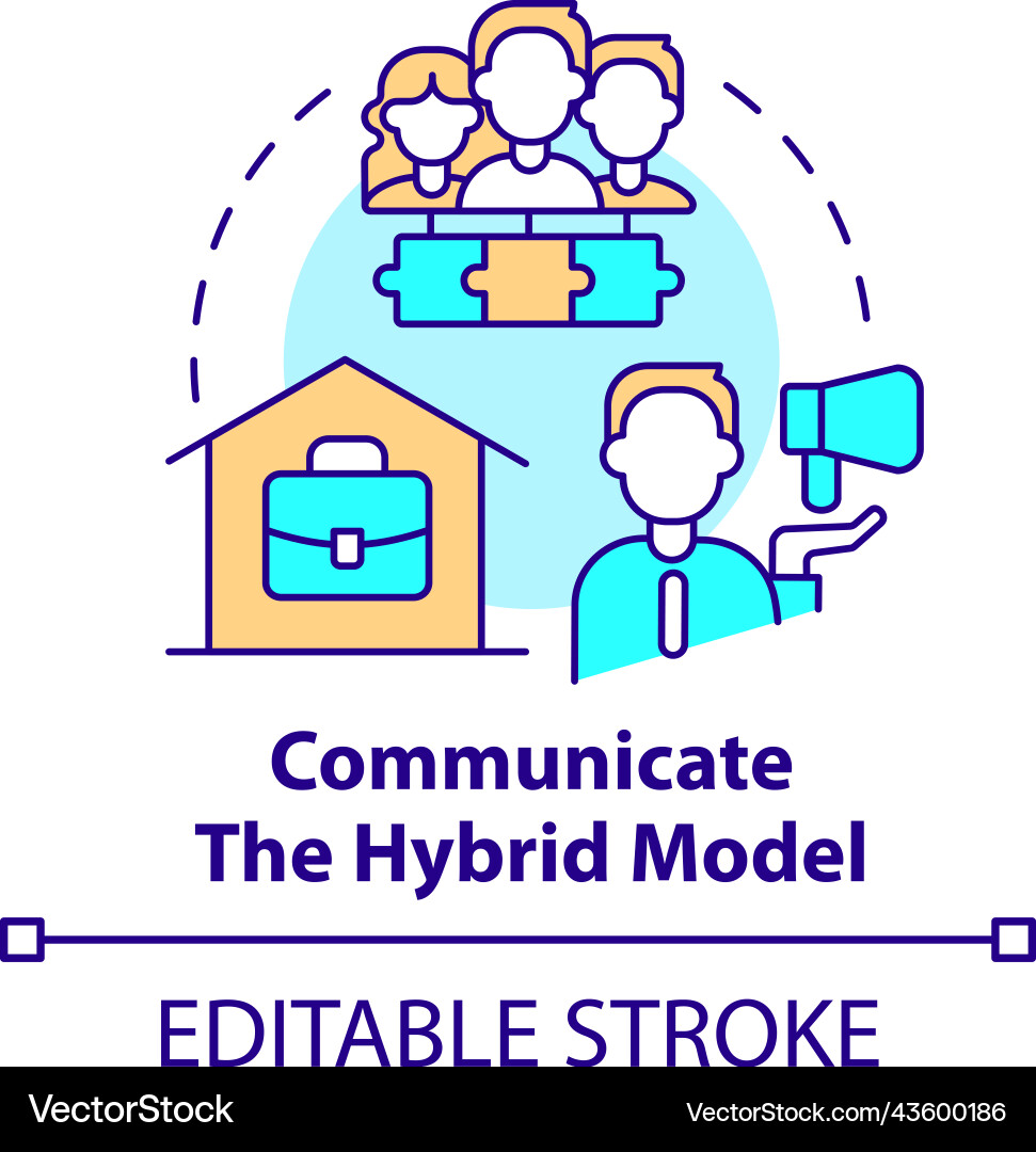 Communicate hybrid model concept icon Royalty Free Vector Communicate hybrid model concept icon Royalty Free Vector
