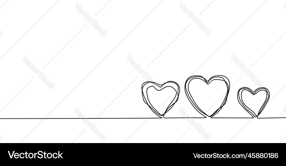 Continuous one line drawing of heart symbol Vector Image