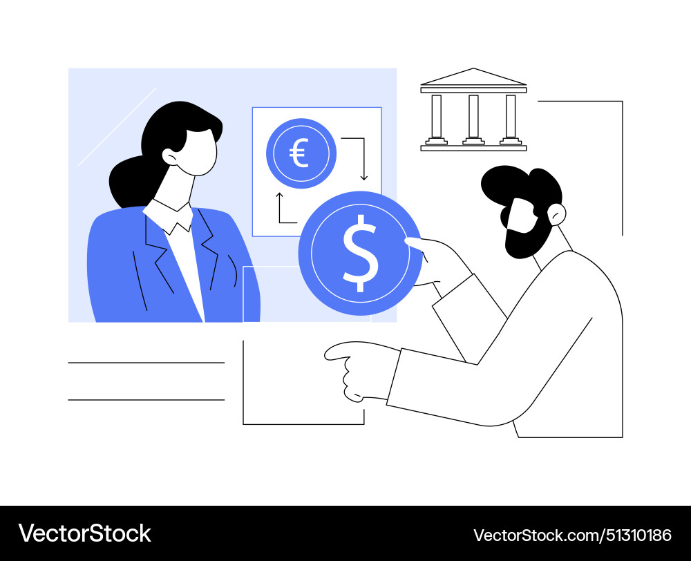 Currency exchange isolated cartoon Royalty Free Vector Image