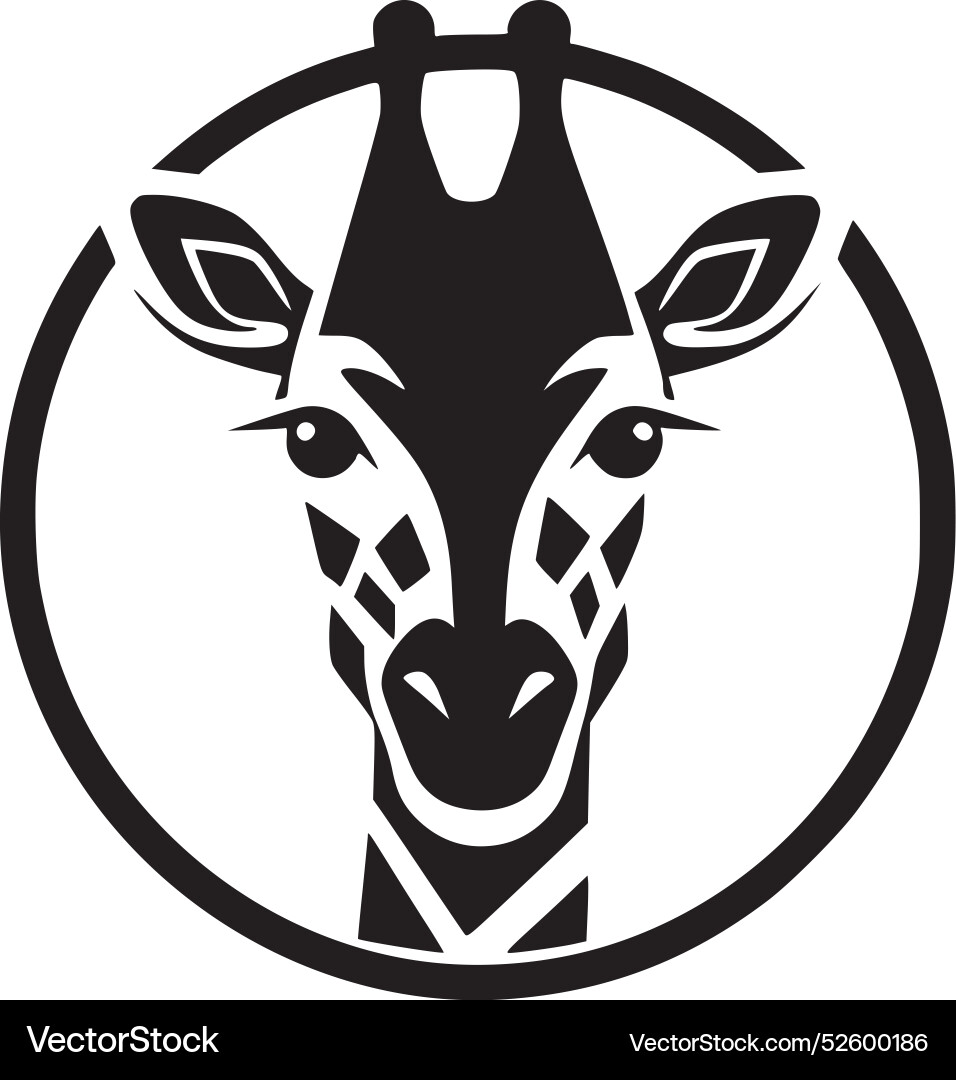 Giraffe - minimalist and flat logo Royalty Free Vector Image