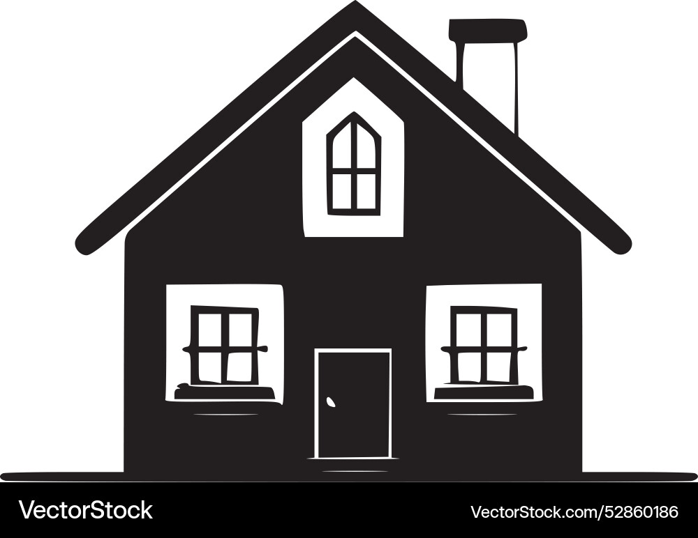 Home - minimalist and flat logo Royalty Free Vector Image