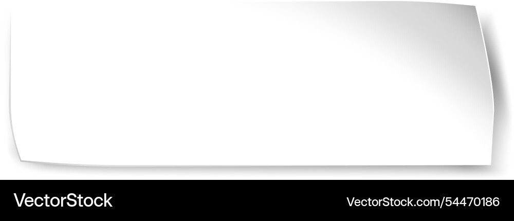 Horizontal blank white paper with curved corner Vector Image