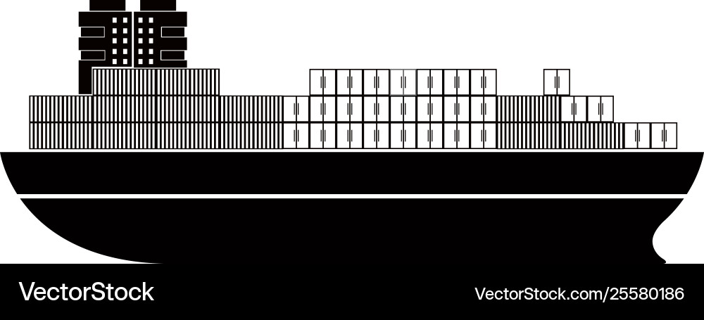 Isolated side view a cargo ship icon Royalty Free Vector