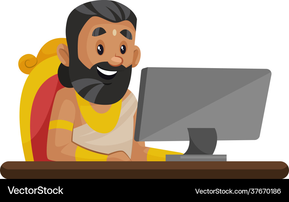 King janaka cartoon character Royalty Free Vector Image