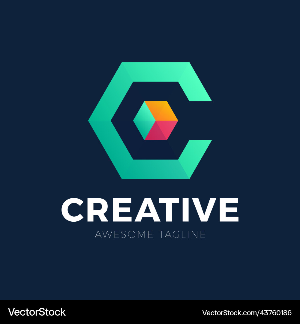 Letter c logo creative logotype of a stylized Vector Image