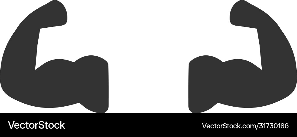 Muscular arm icon flat Royalty Free Vector Image