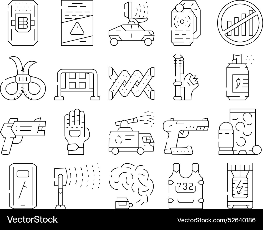 Protests meeting event collection icons set Vector Image