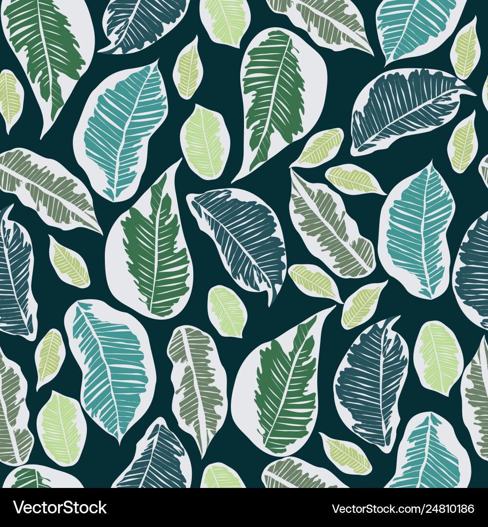 Tropical botanical foliage seamless pattern Vector Image