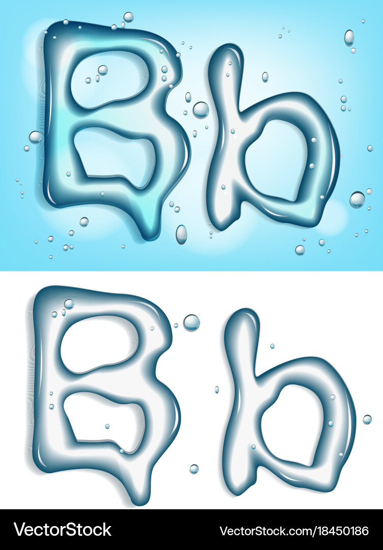 Water typeface Royalty Free Vector Image - VectorStock