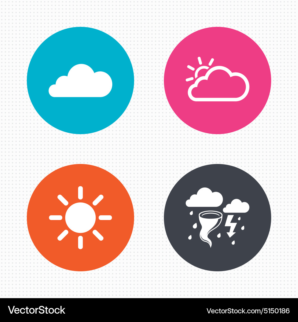 Weather icons cloud and sun storm symbol Vector Image