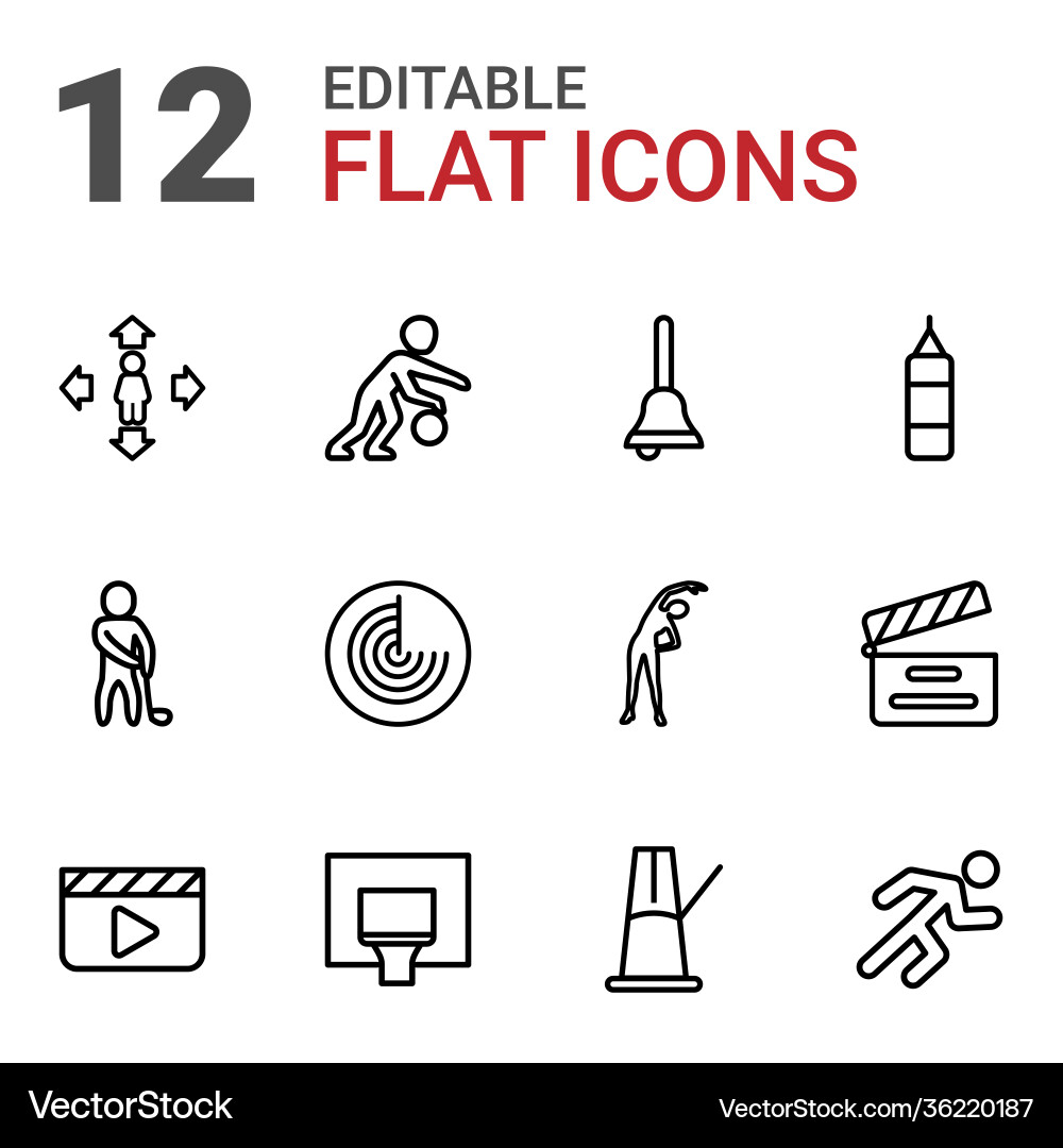 12 action icons Royalty Free Vector Image - VectorStock