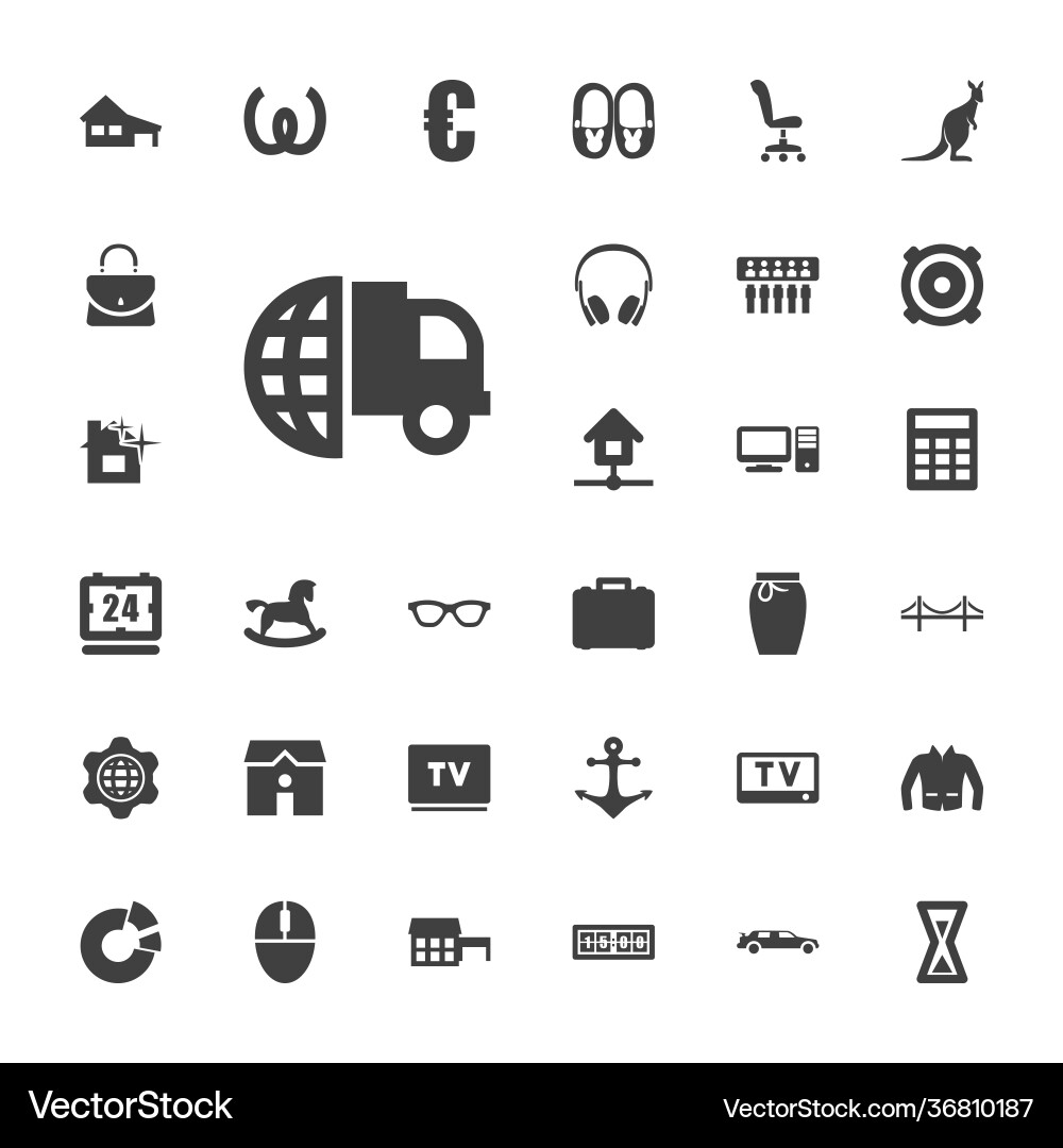 33 modern icons Royalty Free Vector Image - VectorStock