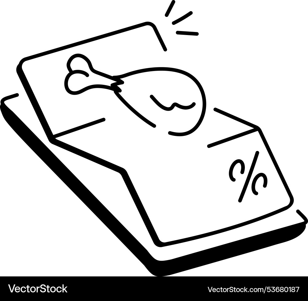Basic rgbhand drawn icon of food discount Vector Image
