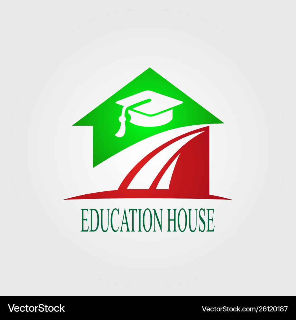 Education house logo Royalty Free Vector Image