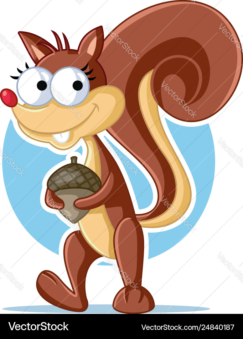 Funny squirrel cartoon Royalty Free Vector Image