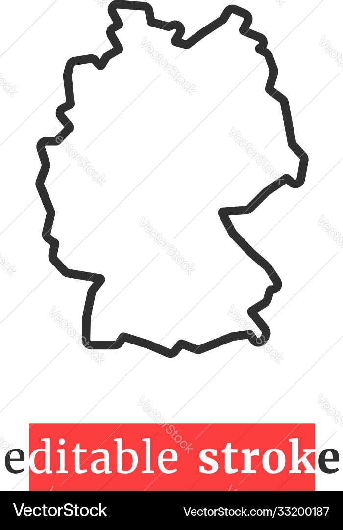 Germany Map Outline Icon Royalty Free Vector Image