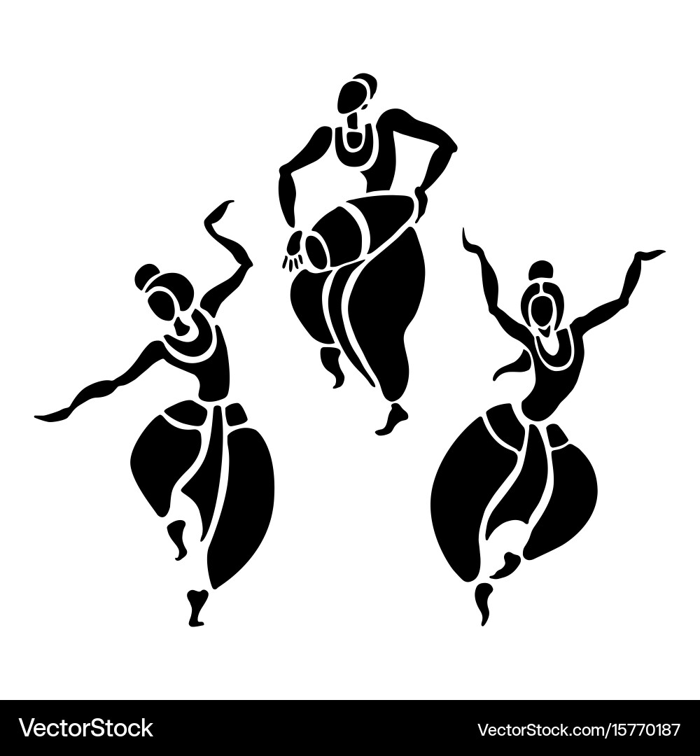 Indian dancers Royalty Free Vector Image - VectorStock