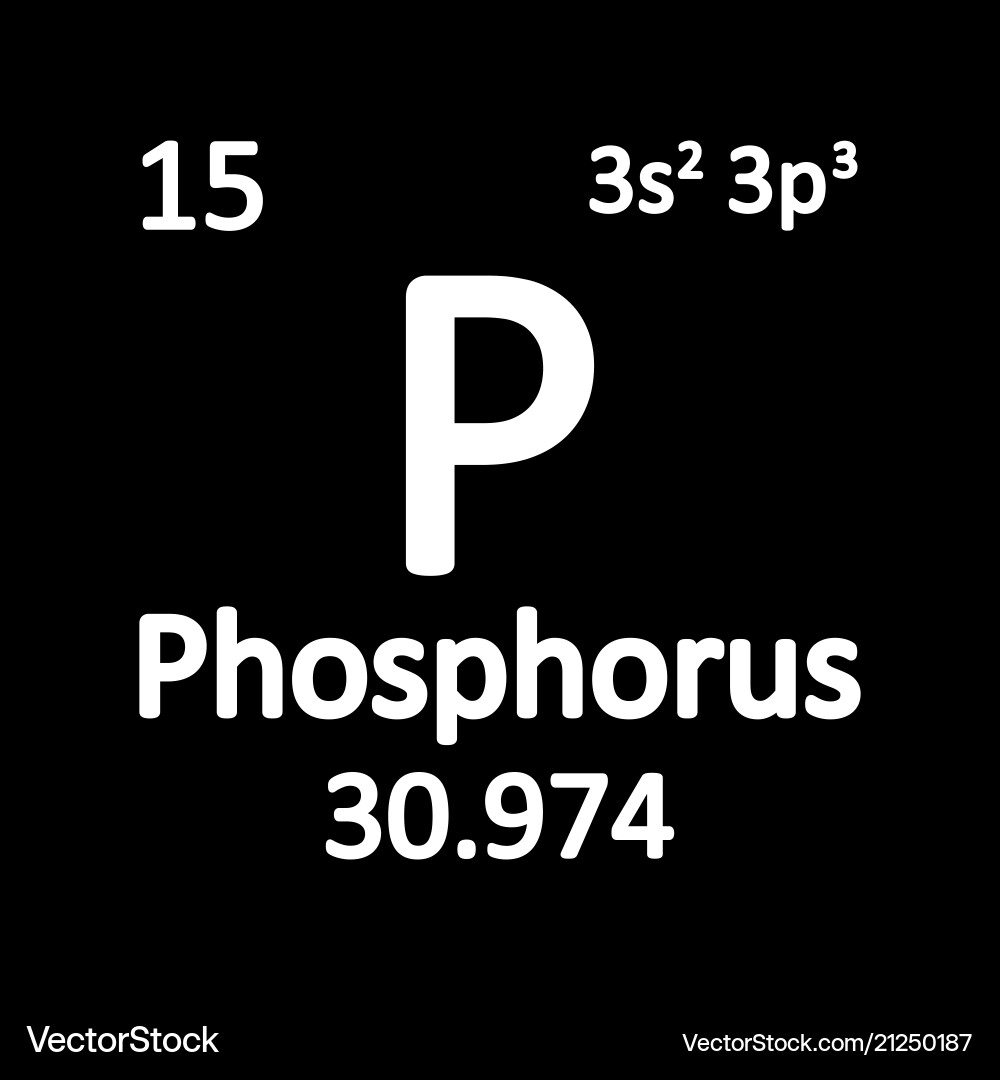 Periodic table element phosphorus icon Royalty Free Vector
