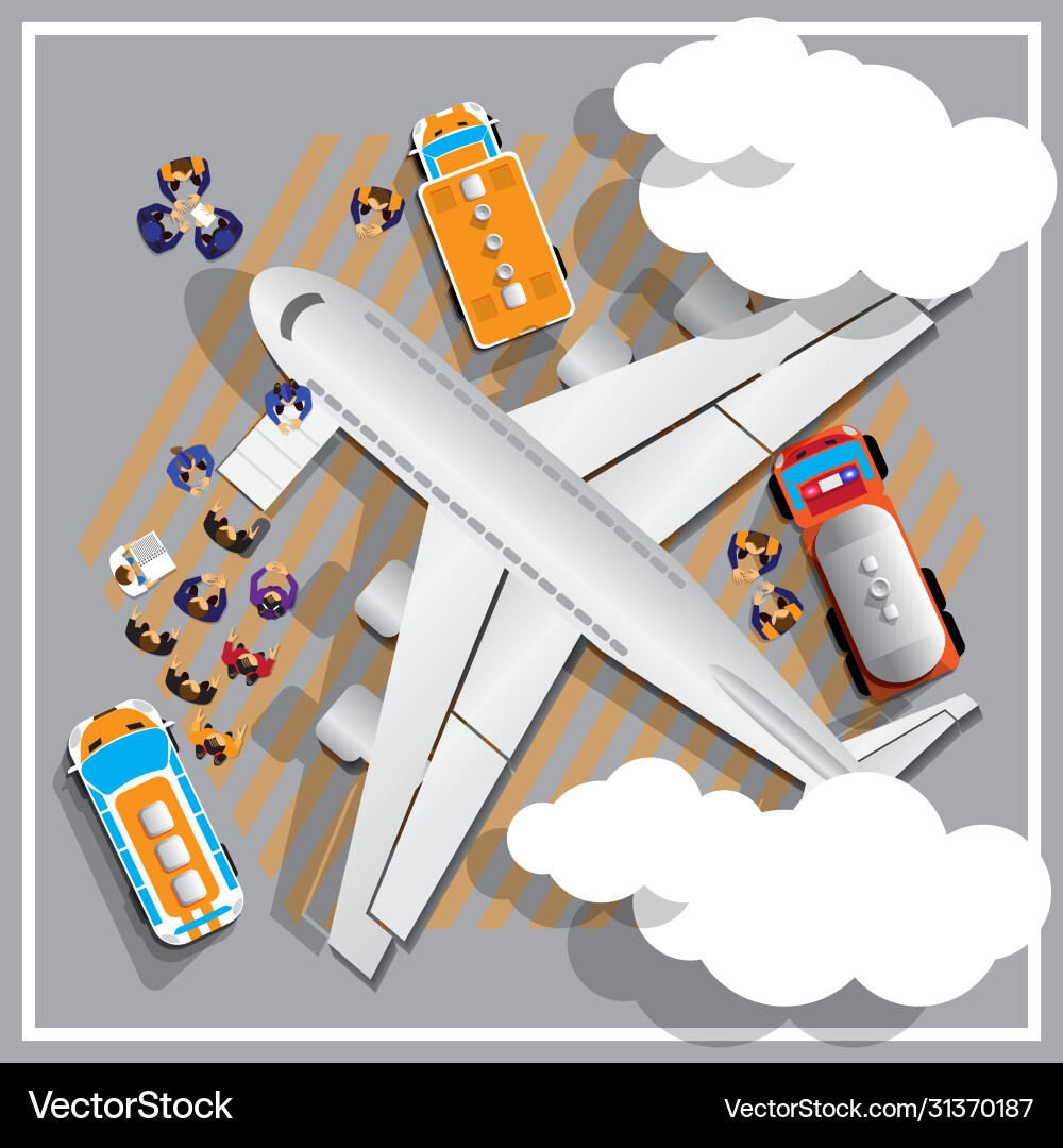 Preparation aircraft for flight Royalty Free Vector Image