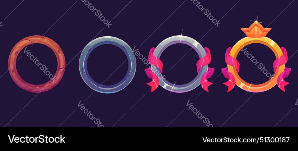 Rank avatar frame fantasy game ui button icon Vector Image