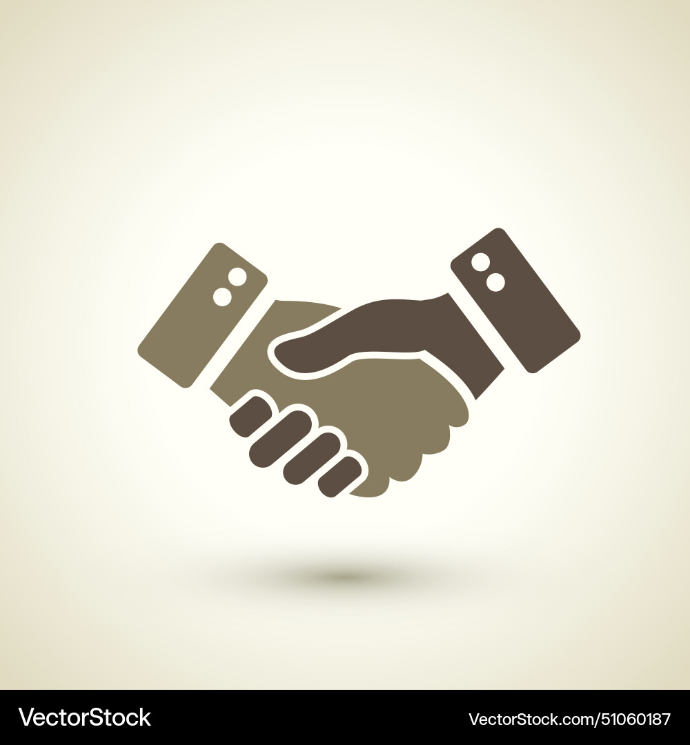 Retro style handshake icon Royalty Free Vector Image