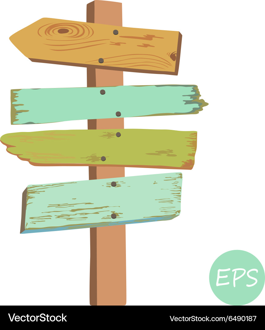 Rustic Wooden Signpost Royalty Free Vector Image