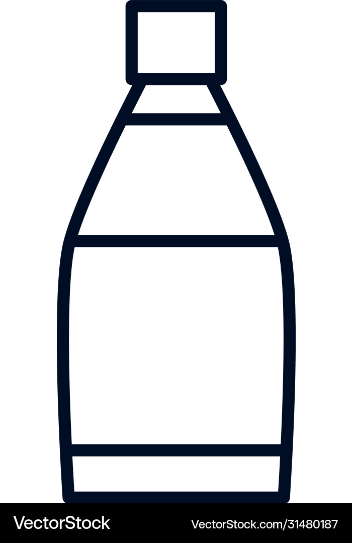 Sake japanese bottle line style icon Royalty Free Vector