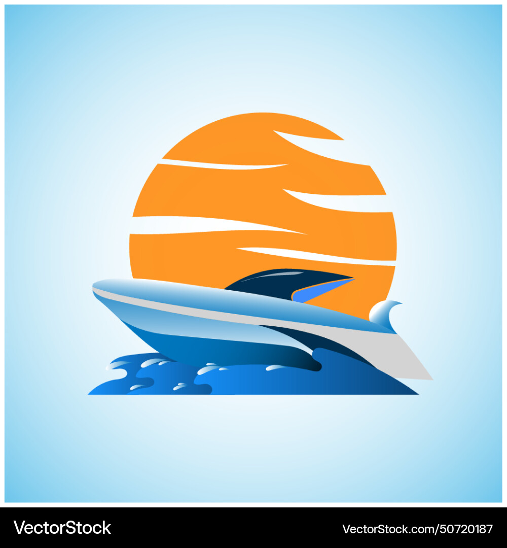 Speed boat logo Royalty Free Vector Image - VectorStock