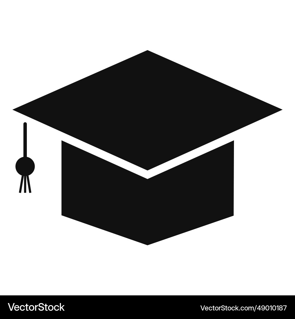 Square academic cap silhouette Royalty Free Vector Image