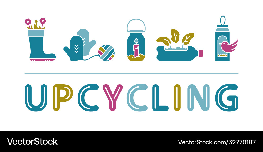 Upcycling horizontal rectangular banner for web Vector Image
