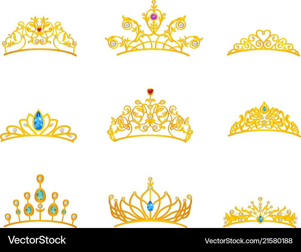 Beautiful tiara gold with different size and model