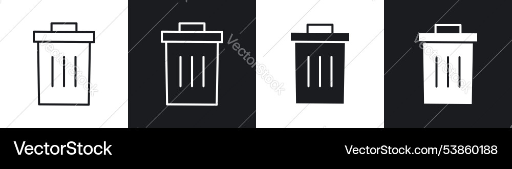 Bin icon set Royalty Free Vector Image - VectorStock