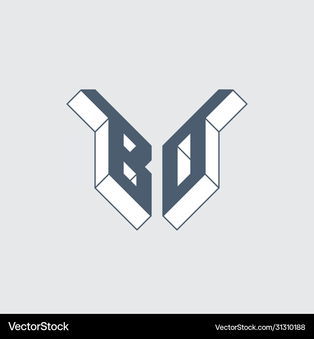 Bo - 2-letter code or logo b and o monogram Vector Image