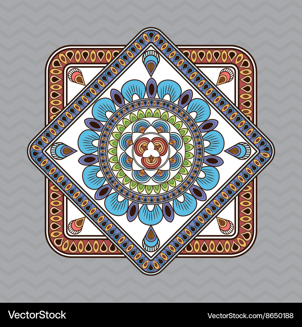 Bohemic design multicolored icon decoration Vector Image