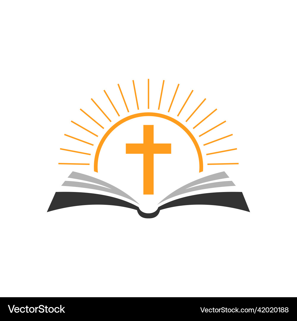 Book cross logo Royalty Free Vector Image - VectorStock