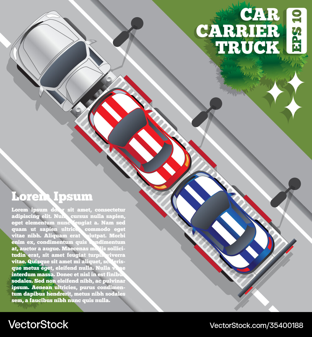 Car carrier truck Royalty Free Vector Image - VectorStock