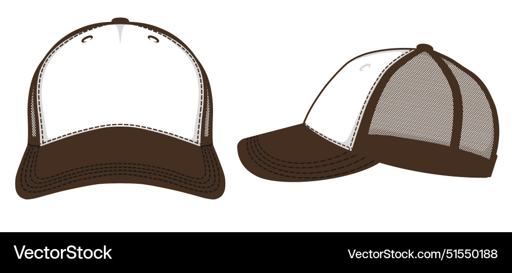 Dark brown trucker hat mock up Royalty Free Vector Image
