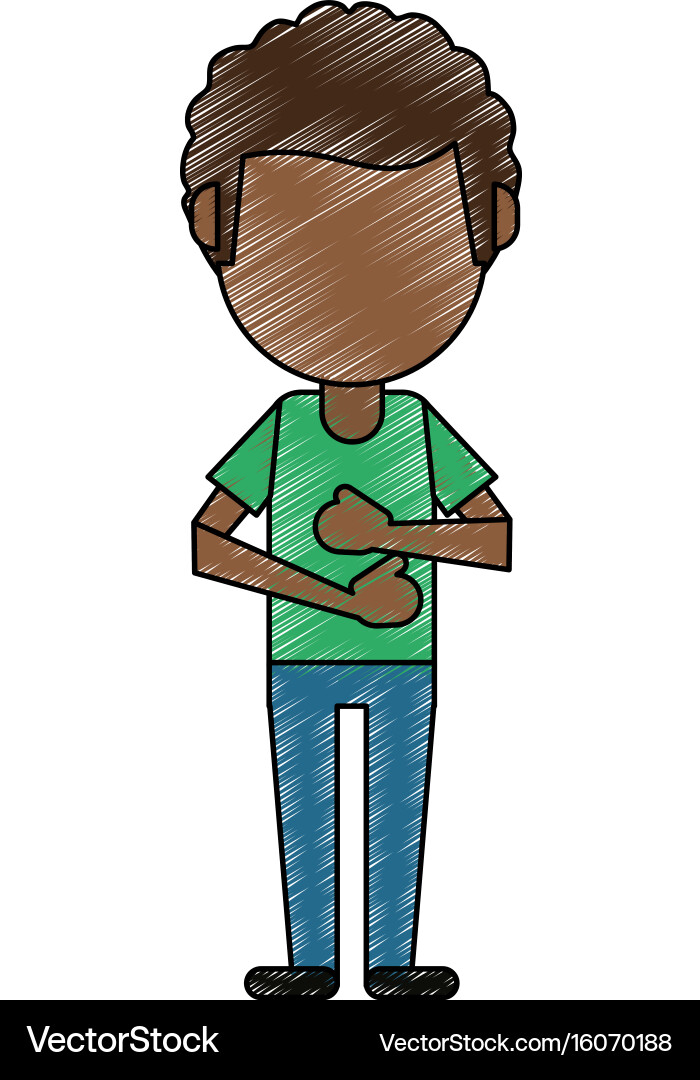 Faceless young boy cartoon Royalty Free Vector Image