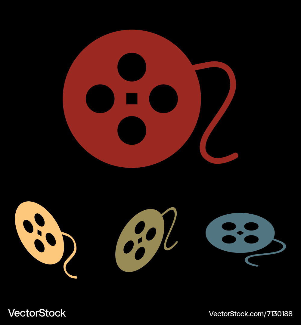 Film circular icon set Royalty Free Vector Image