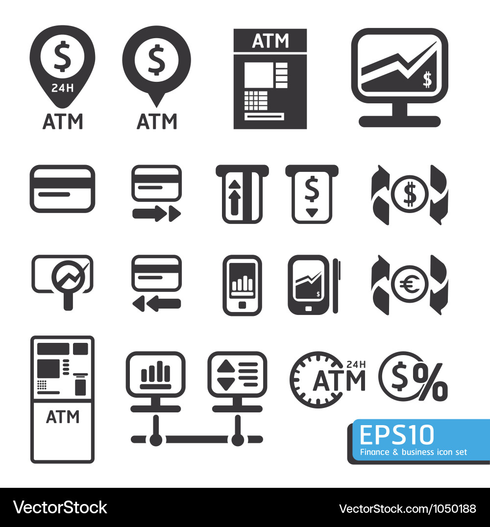 Finance and business icon set Royalty Free Vector Image