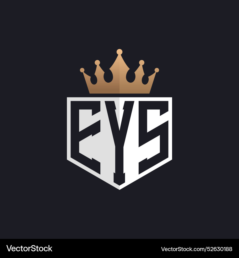 Luxury eys logo with crown elegant initials Vector Image