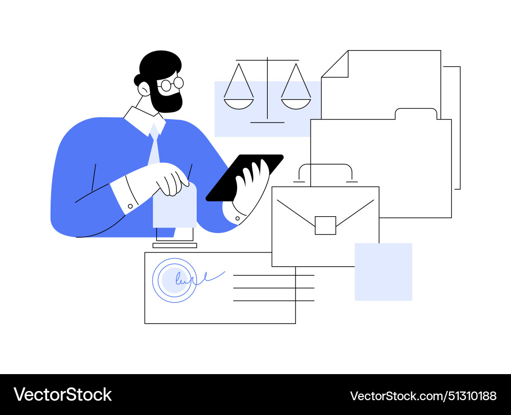 Notary public service isolated cartoon Royalty Free Vector